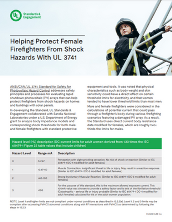 Helping Protect Female Firefighters From Shock Hazards With UL 3741 ...