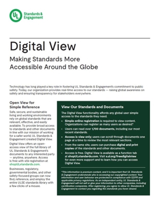 UL Standards & Engagement Digital View Functionality Overview - UL Standards & Engagement